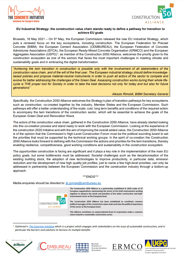 The Concrete Initiative Position Paper – Green Deal Circular economy ...